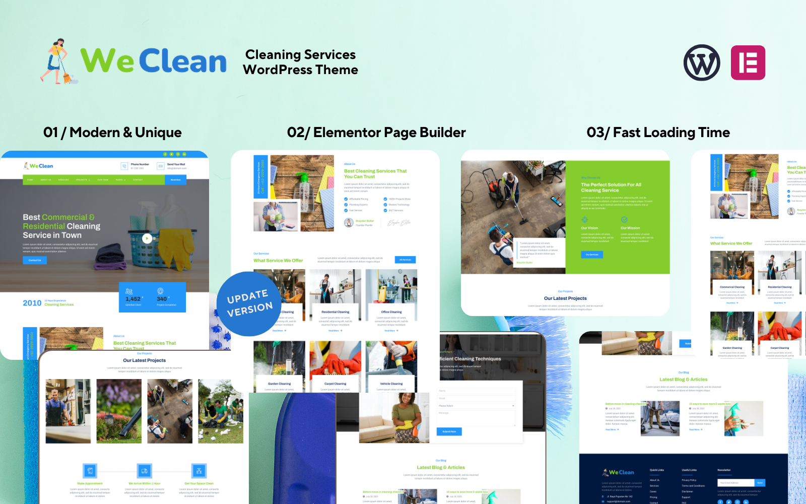 Подарочный сертификат на Шаблон для сайта Вордпресс с демоконтентом WeClean - Cleaning Services WordPress Theme