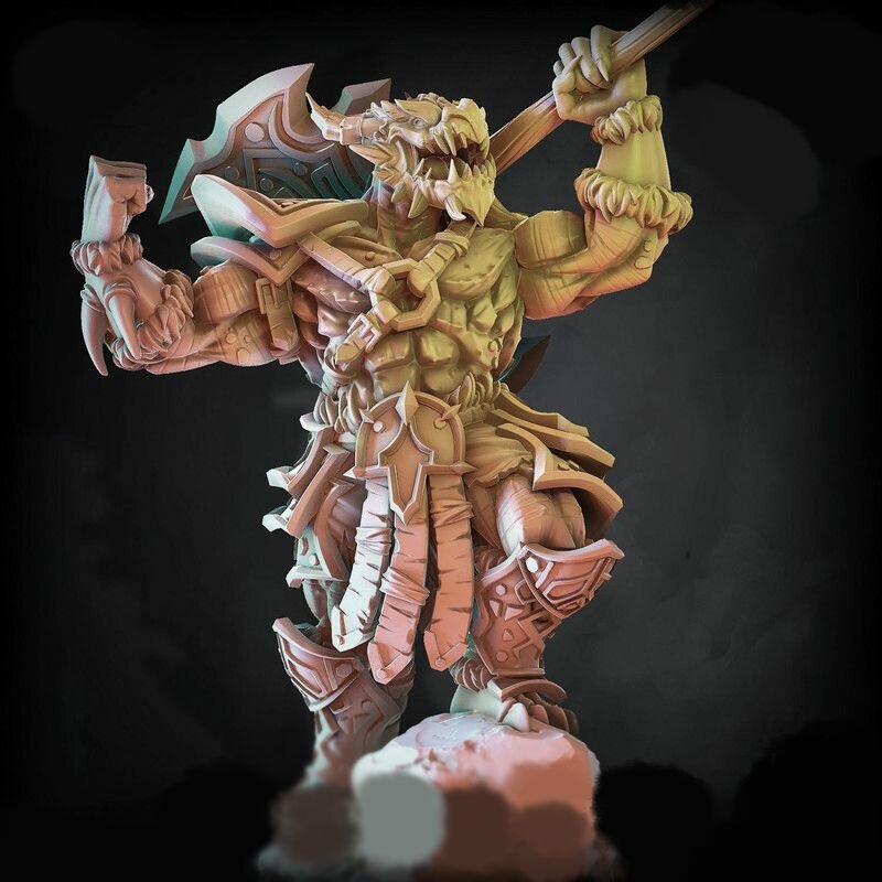 Драконорождённый прирожденный воин-варвар (Людоящер , Серафон) (40мм) миниатюра для DnD (ДнД) и других Настольных игр( НРИ, Варгеймов или РПГ), фентези тематика