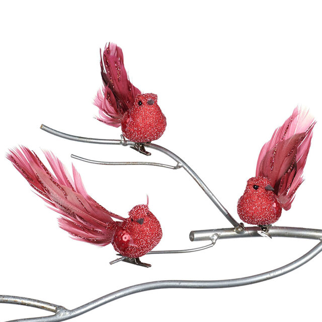 Елочная игрушка Птичка Ноэлла 14 см, клипса, Goodwill, MC40016