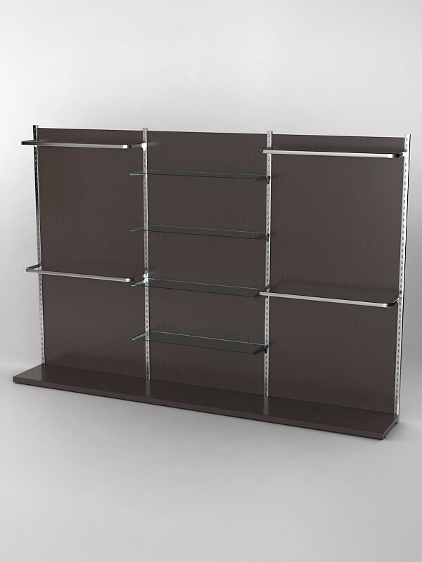 Пристенная торговая система "Bazic" №11 с задней стенкой (3600мм), Дуб Венге