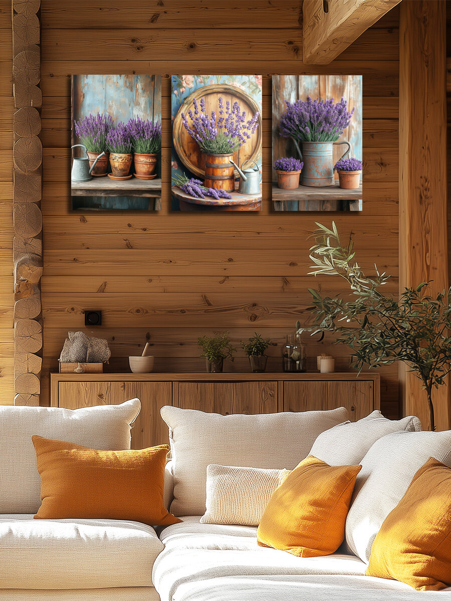 Комплект картин на холсте LOFTime 3 шт 40Х60 Лаванда прованс КC-1409-4060