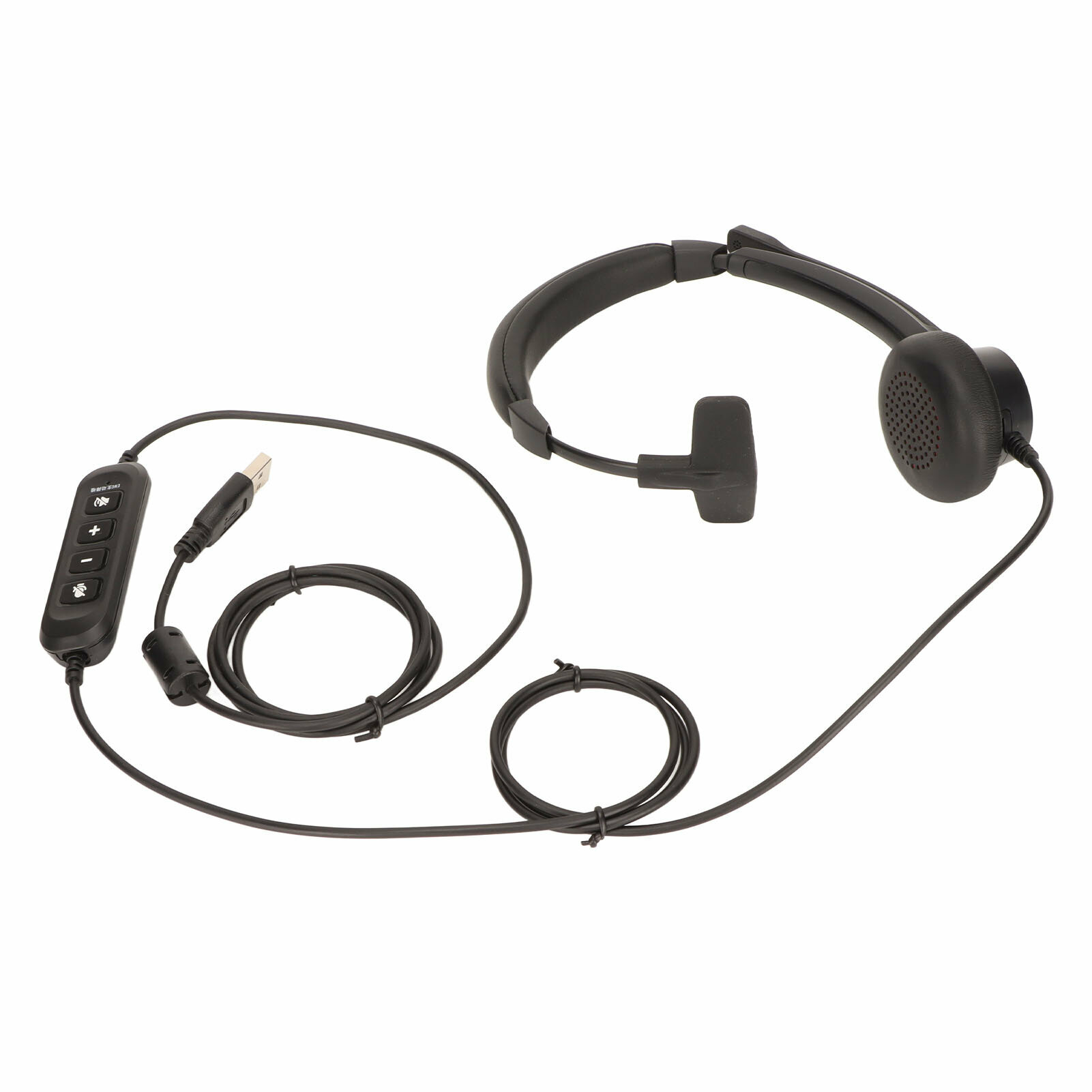 Наушники для колл-центра ENC Active Noise Cancellation Monaural с микрофоном для офиса, черный, USB, функция вызова, регулировка громкости динамика, отключение звука, отключение микрофона, материал ABS, для устройств с USB-интерфейсом, 1 шт.