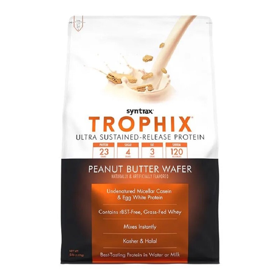 Протеин многокомпонентный Trophix 5.0 2270 гр. 5lb (Syntrax) Вафли с арахисовым маслом