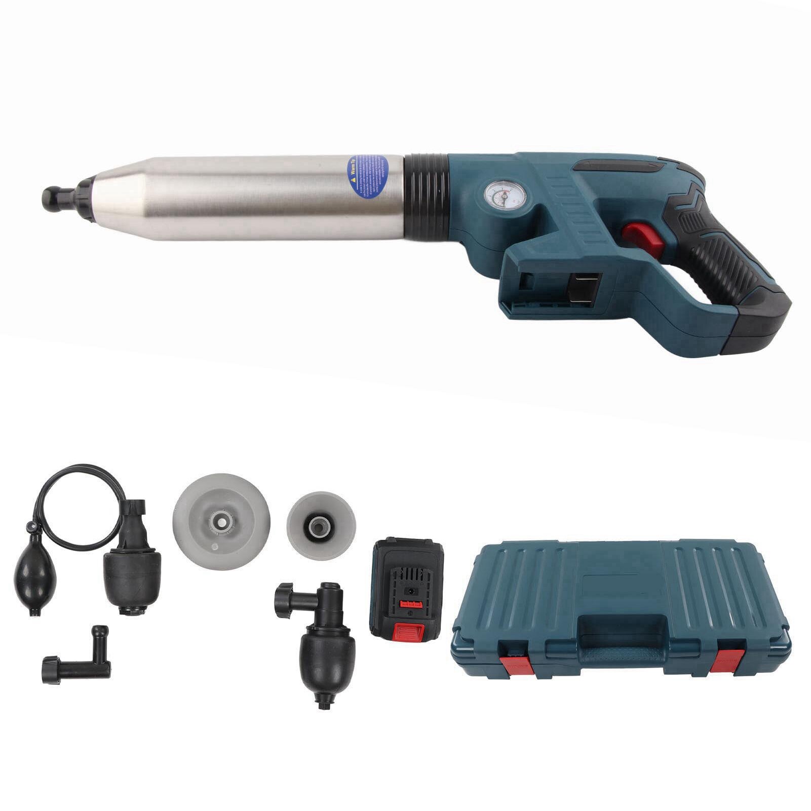 Вантуз для унитаза с литиевой батареей 2000 мАч, мощный электрический прочиститель труб высокого давления.