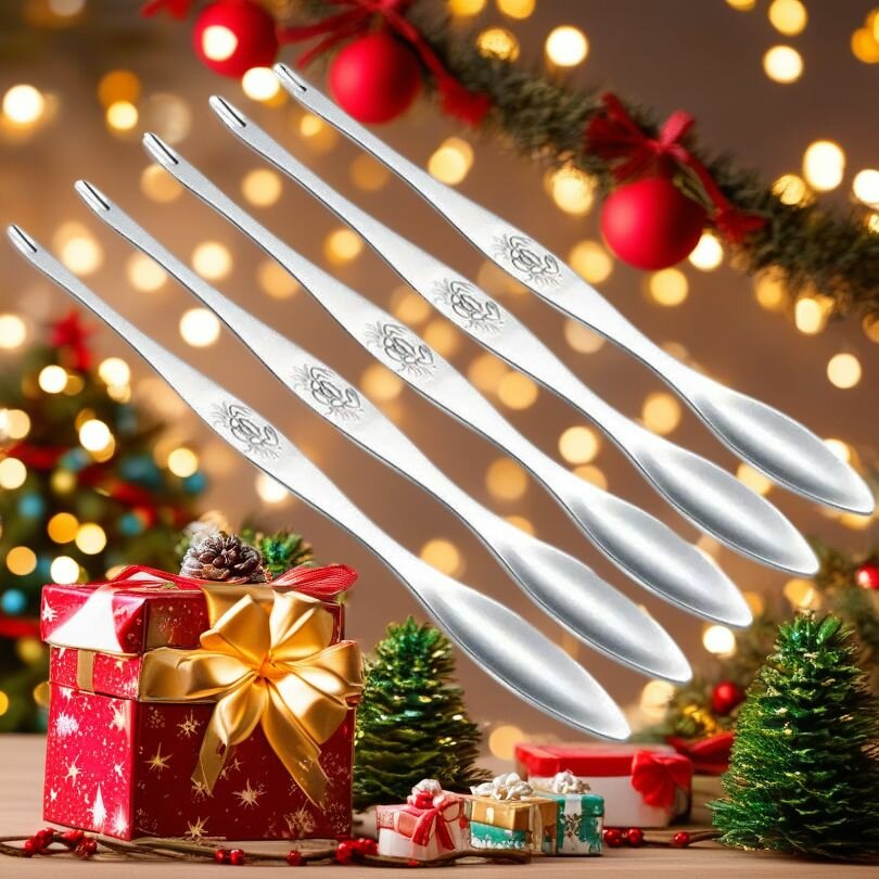 Кухонные принадлежности вилка для крабов из нержавеющей стали 304, двуглавая ложка двойного назначения для поедания крабов/чистки лобстеров, 5 шт.