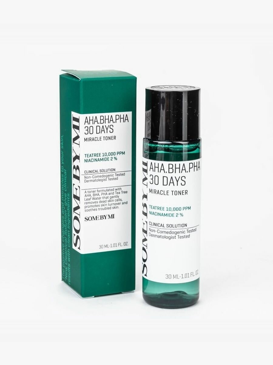 SOME BY MI Тонер для лица очищающий с кислотами AHA BHA PHA 30 DAYS MIRACLE TONER 30мл