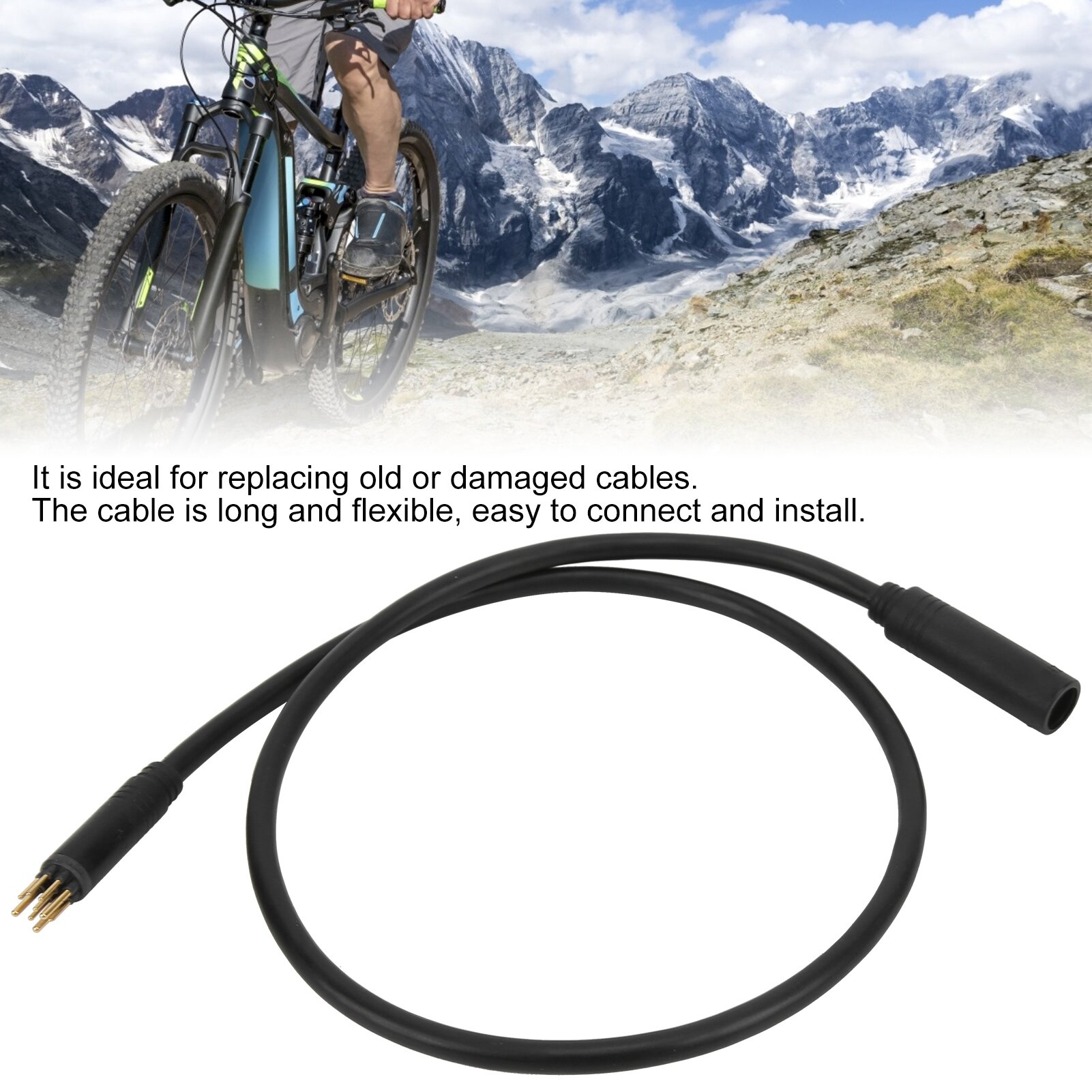 9-контактный водонепроницаемый удлинительный кабель для электродвигателя колеса с разъемом «мама-папа» для электрического велосипеда60 см