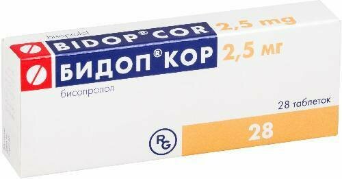 Бидоп Кор, таблетки 2.5 мг, 28 шт.