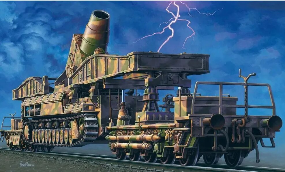 600-мм Cамоходная мортира Morser Karl 040 w/Railway, 1/72 Модель для сборки