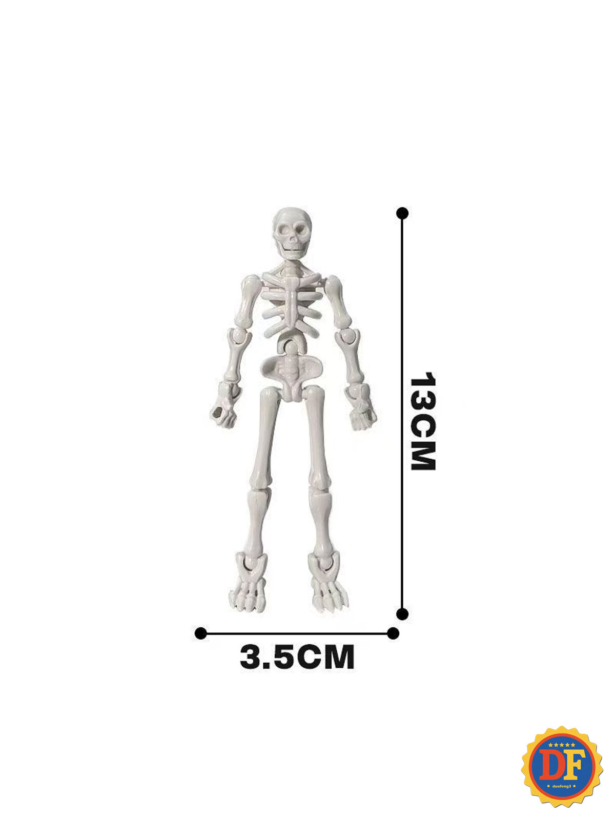 Череп скелета 13см сборный - 360° подвижные суставы, 6 цветов для детей, развивающая игрушка для carnival, желтый，1 шт.