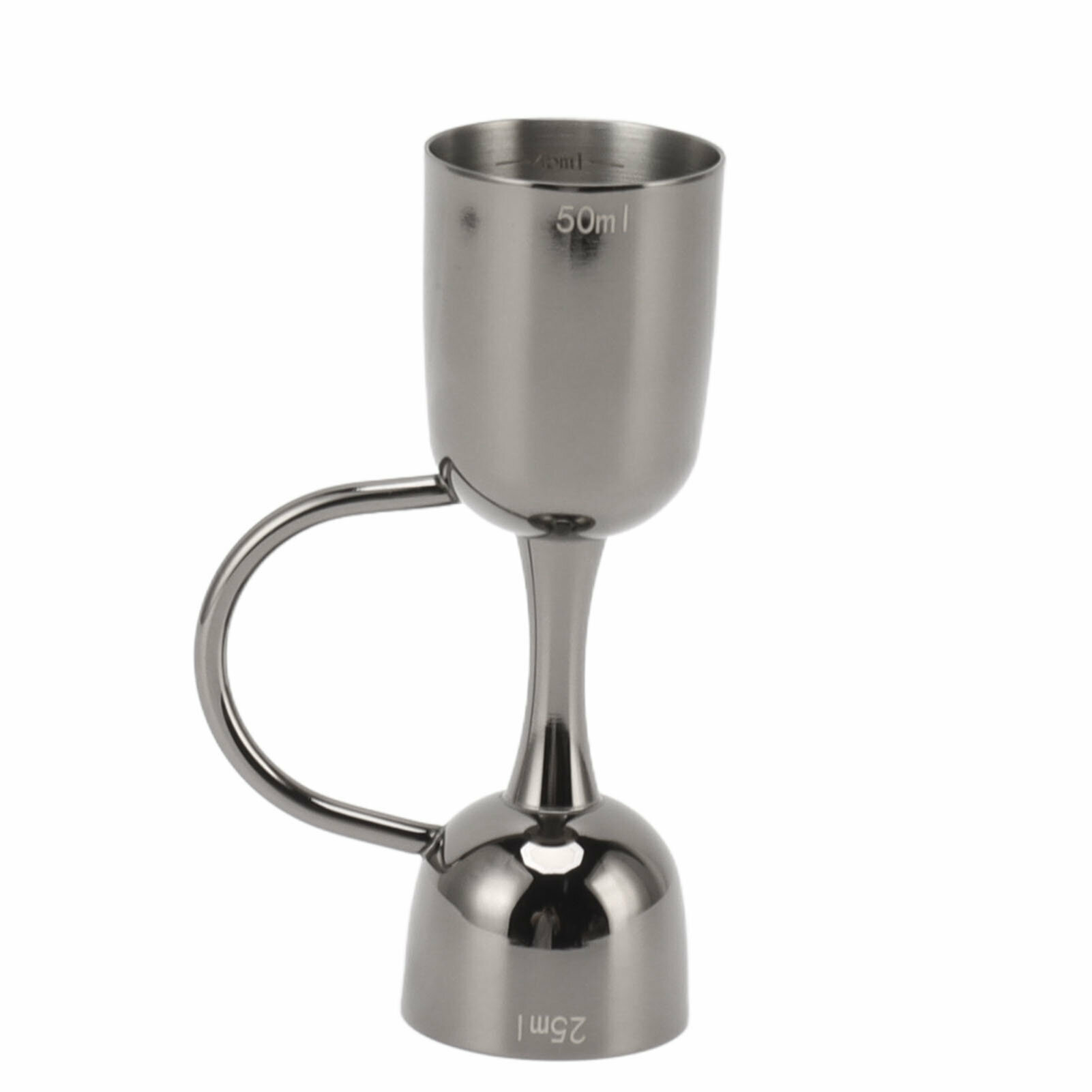 Double Sided Cocktail Bell Jigger Stainless Steel Dual End Wine Measuring Cup for Bar Bartender Black Plating