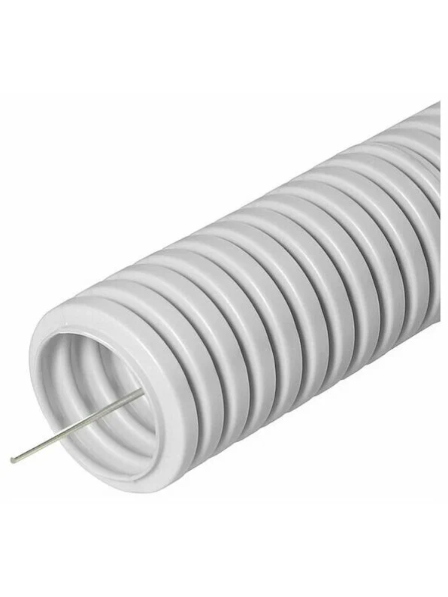 Труба гофрированная Cabeus FCPL-16-PVC-100-1-GY ПВХ гибкая гофр. д.16мм, лёгкая с протяжкой, 100м, цвет серый