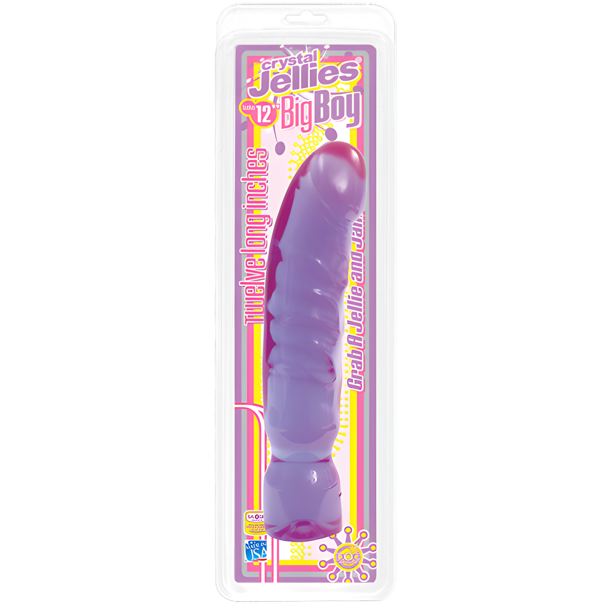 Фаллоимитатор фиолетовый Crystal Jellies 12 Big Boy - Purple