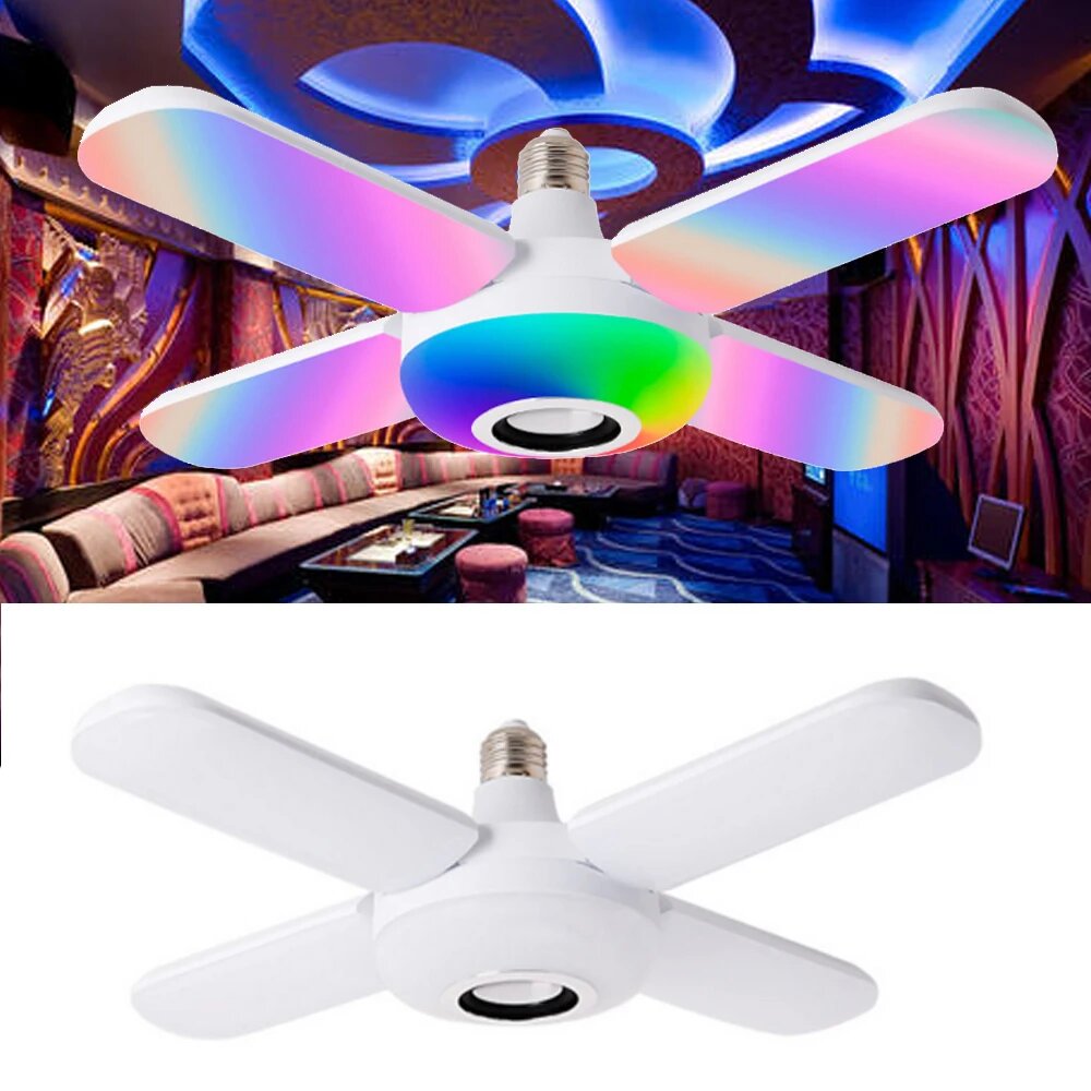 GAHADA Bluetooth Музыкальная светодиодная лампа 50 Вт 4 Leaves 50W
