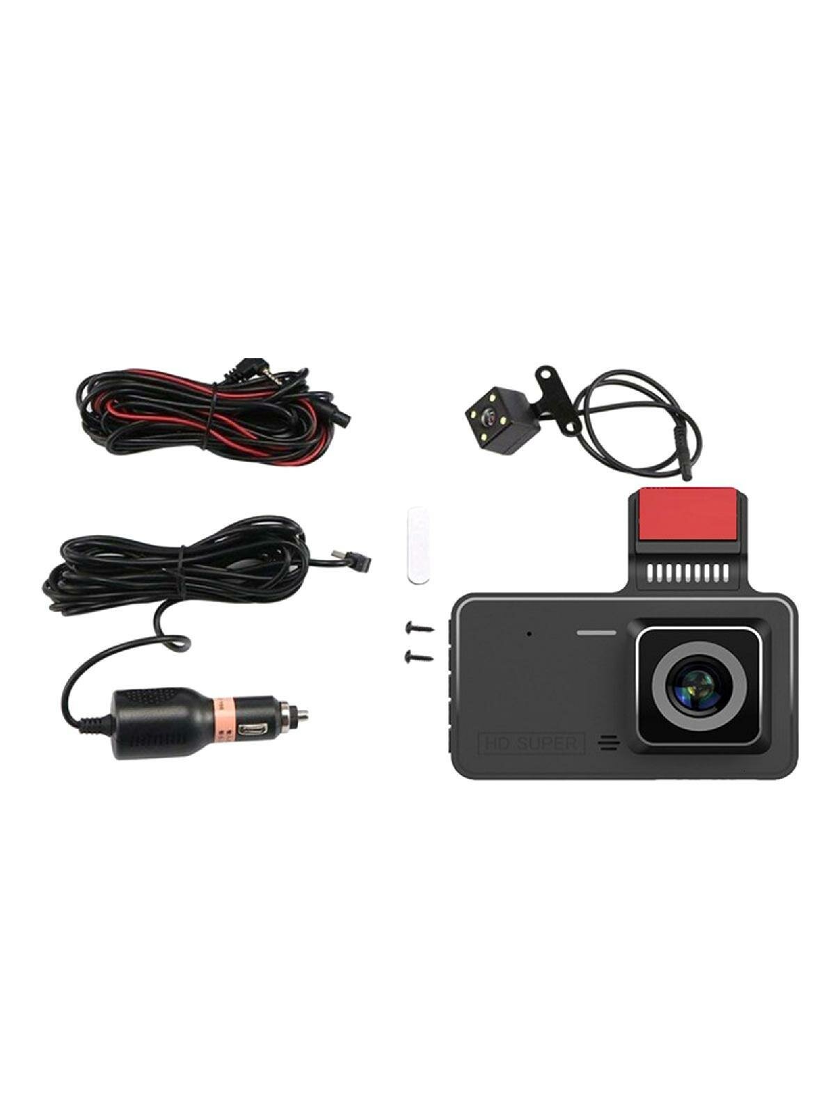 Тахографдля автомобиля, Видеорегистратор для вождения 4-дюймовый автомобильный видеорегистратор HD спереди и сзади с двумя объективами с изображением в обратном направлении -модель с двумя объективами touch