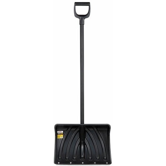 Лопата снеговая Грандмастер 46х33см "крепыш" ребра жесткости, планка на клепках суперпрочная алюминиевый черенок с V-ручкой, черная