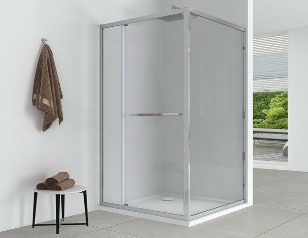 Душевое ограждение квадрат EVA GOLD EG8C 120х90 профиль хром, прозрачное стекло