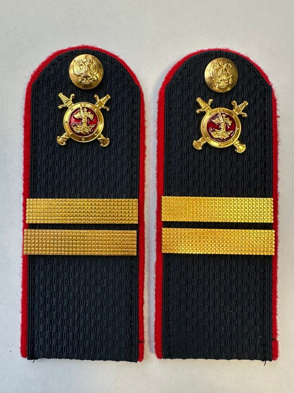 Погоны Полиции на куртку темно-синие Картон Звание Младший Сержант 13 см