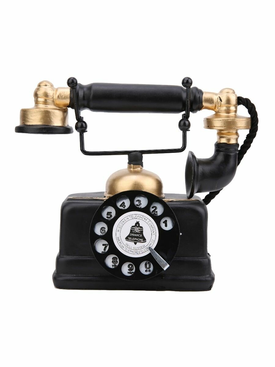 Винтажное ретро проводное стационарное телефонное украшение для домашнего декора, украшение для стола в античном стиле, телефонный декор для офиса или домашнего использования
