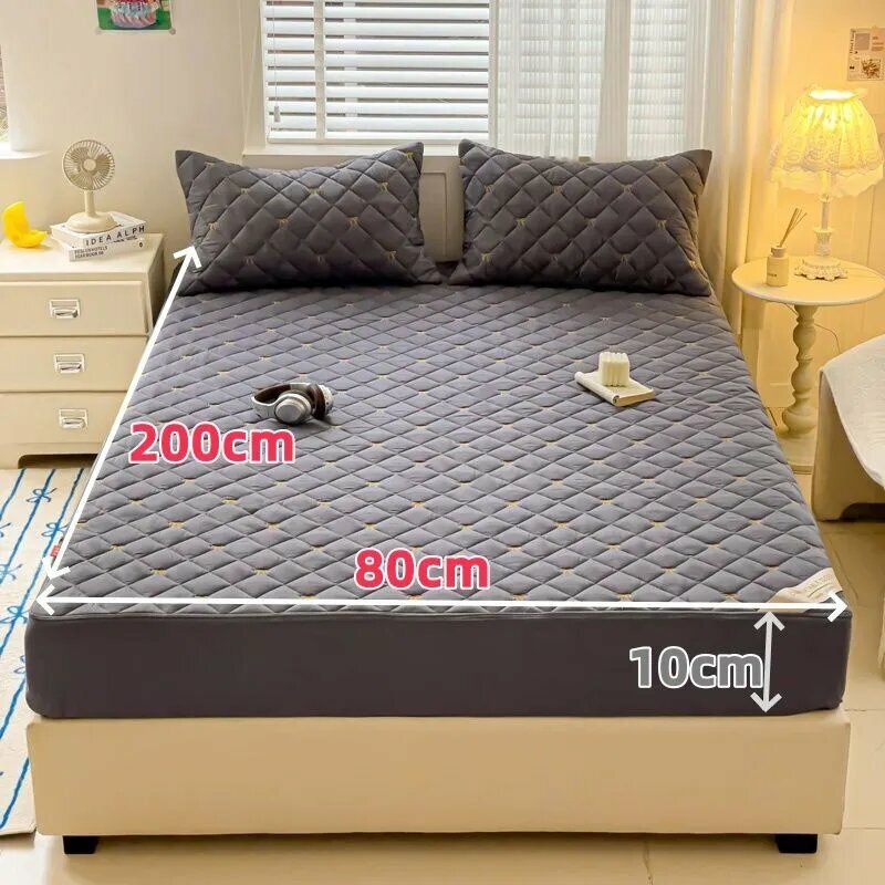 Наматрасник 80x200х10см темно-серый