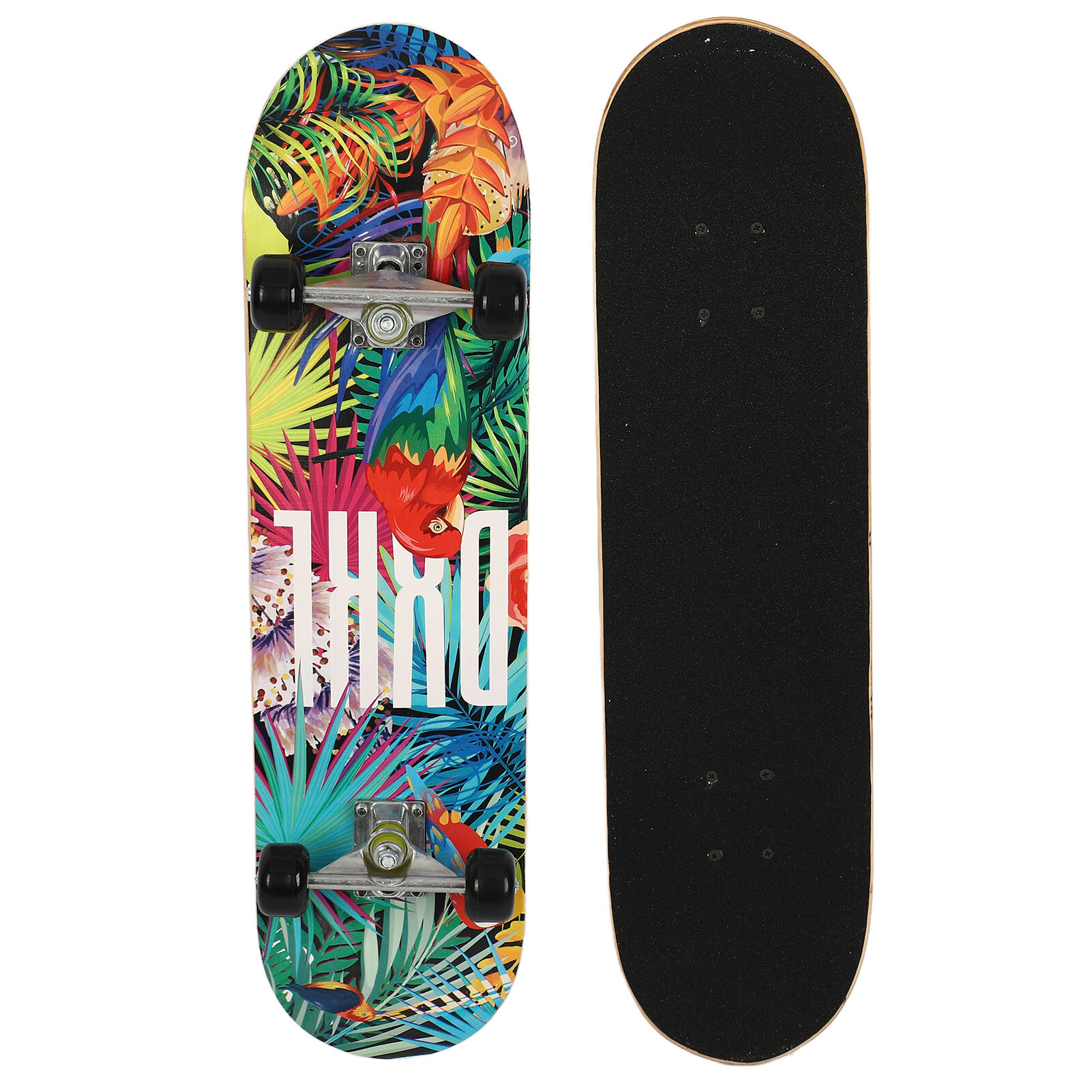 Maple Wood Skateboard Portable Sturdy Double Kick Concave Deck 31in with ABEC 7 Bearings and PU Wheel for Kids 7+ Beginner