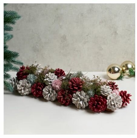 Подсвечник декоративный KREAFORTA Шишки 45 см розовый