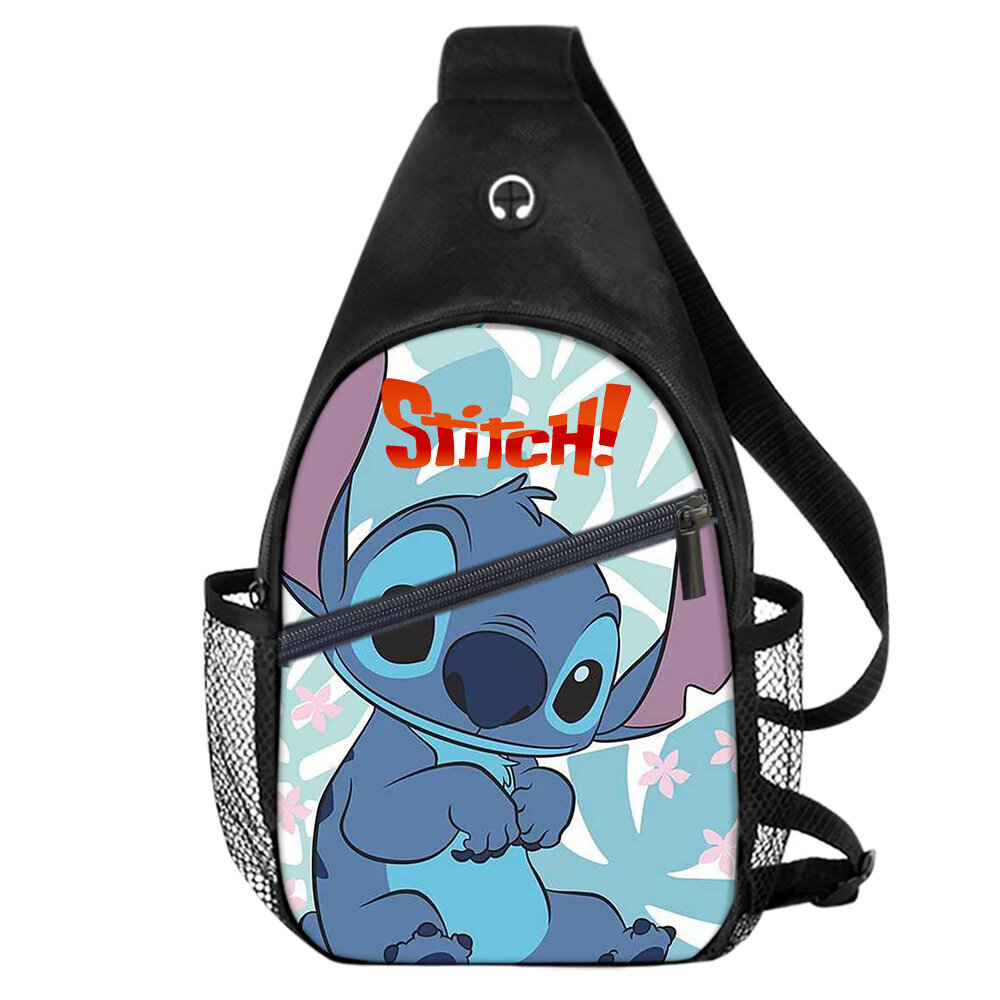 Хит продаж, нагрудная сумка Stitch, сумка через плечо с трансграничной анимацией, периферийные устройства, 3D цифровая цветная печать, простая сумка через плечо
