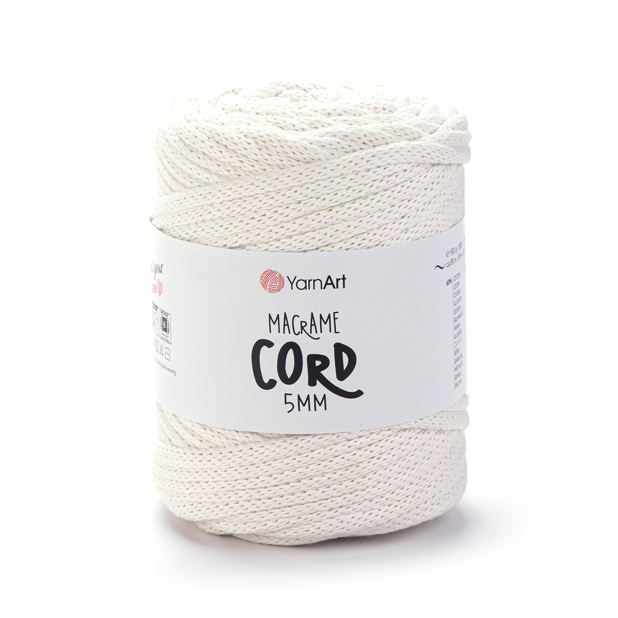 Пряжа YarnArt Macrame Cord 5 mm (1 моток 500гр/85м) 752 суровый