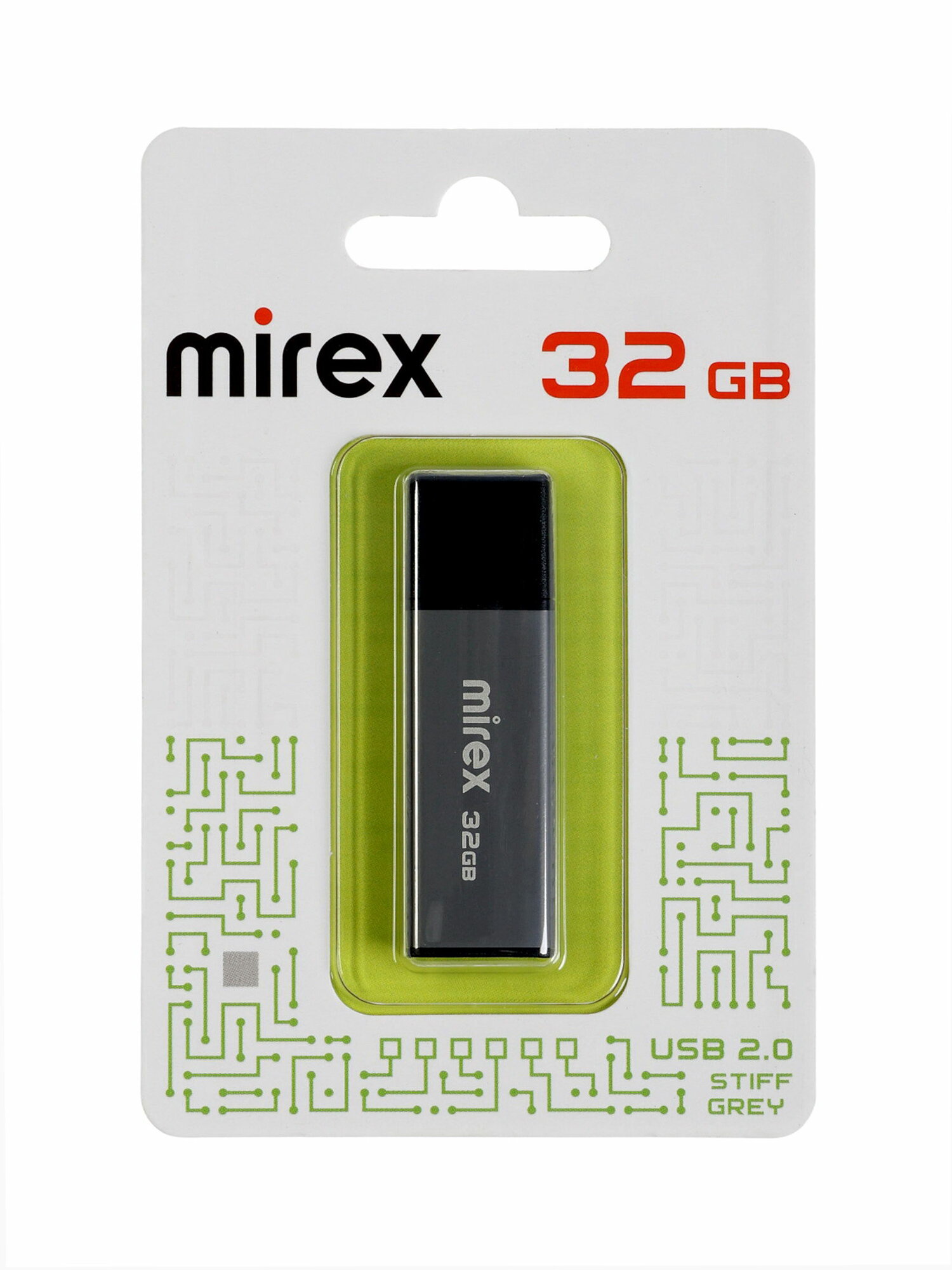 Флешка STIFF, 32 Гб, USB 2.0, чтение до 25 Мб/с, запись до 29 Мб/с, металлический корпус, серая