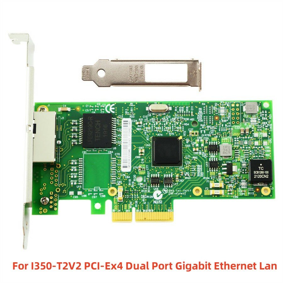 Сетевая карта адаптера Gigabit Ethernet с двумя портами для I350-T2V2 Pci-Ex4 10/100/1000 Мбит/с