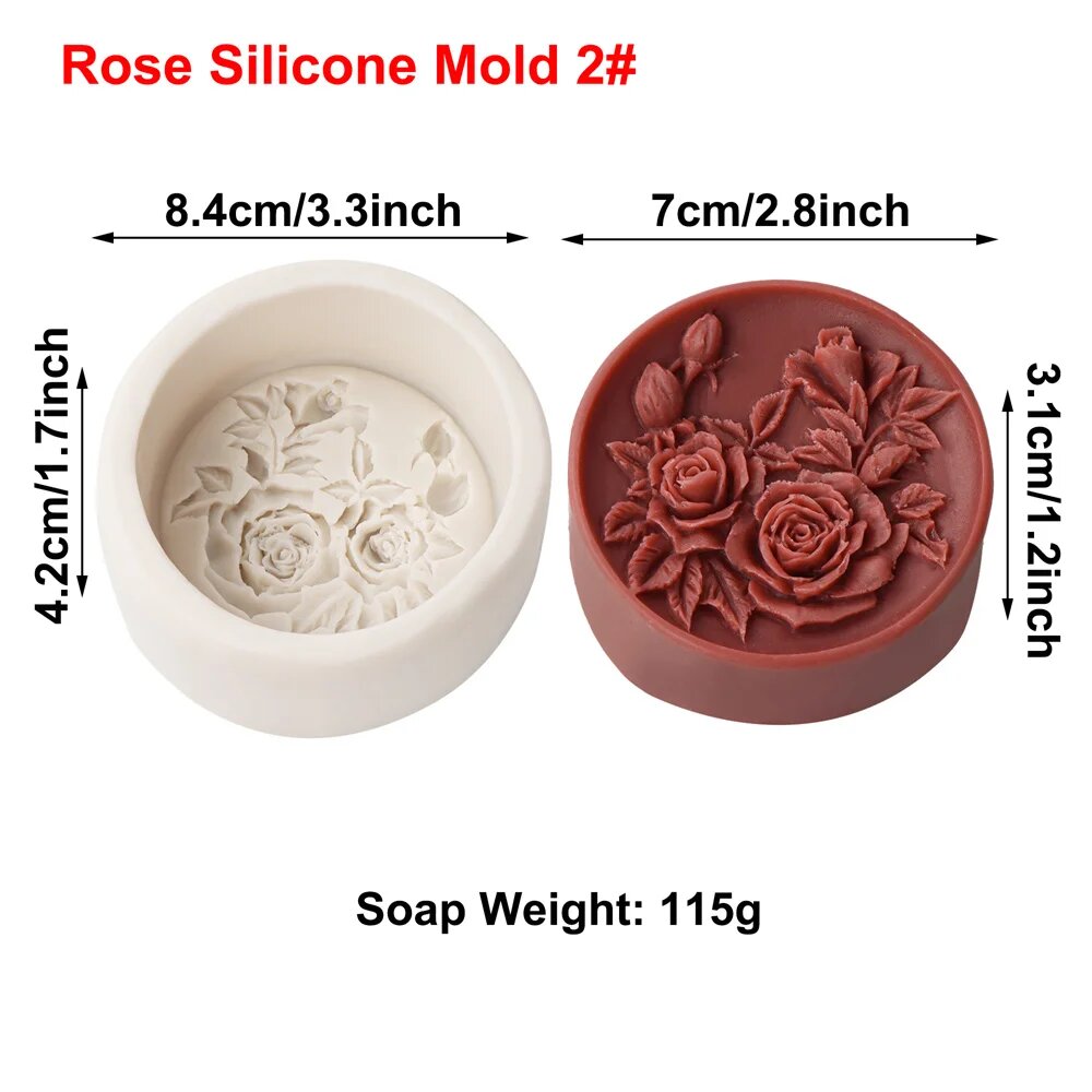 Силиконовая форма для мыла "Роза", Rose Mold 2