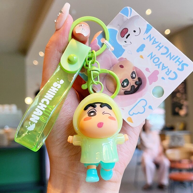 Официальный брелок Crayon Shin-chan серия «Дождливый день» — зеленый, милый аксессуар для детей и взрослых, подарок
