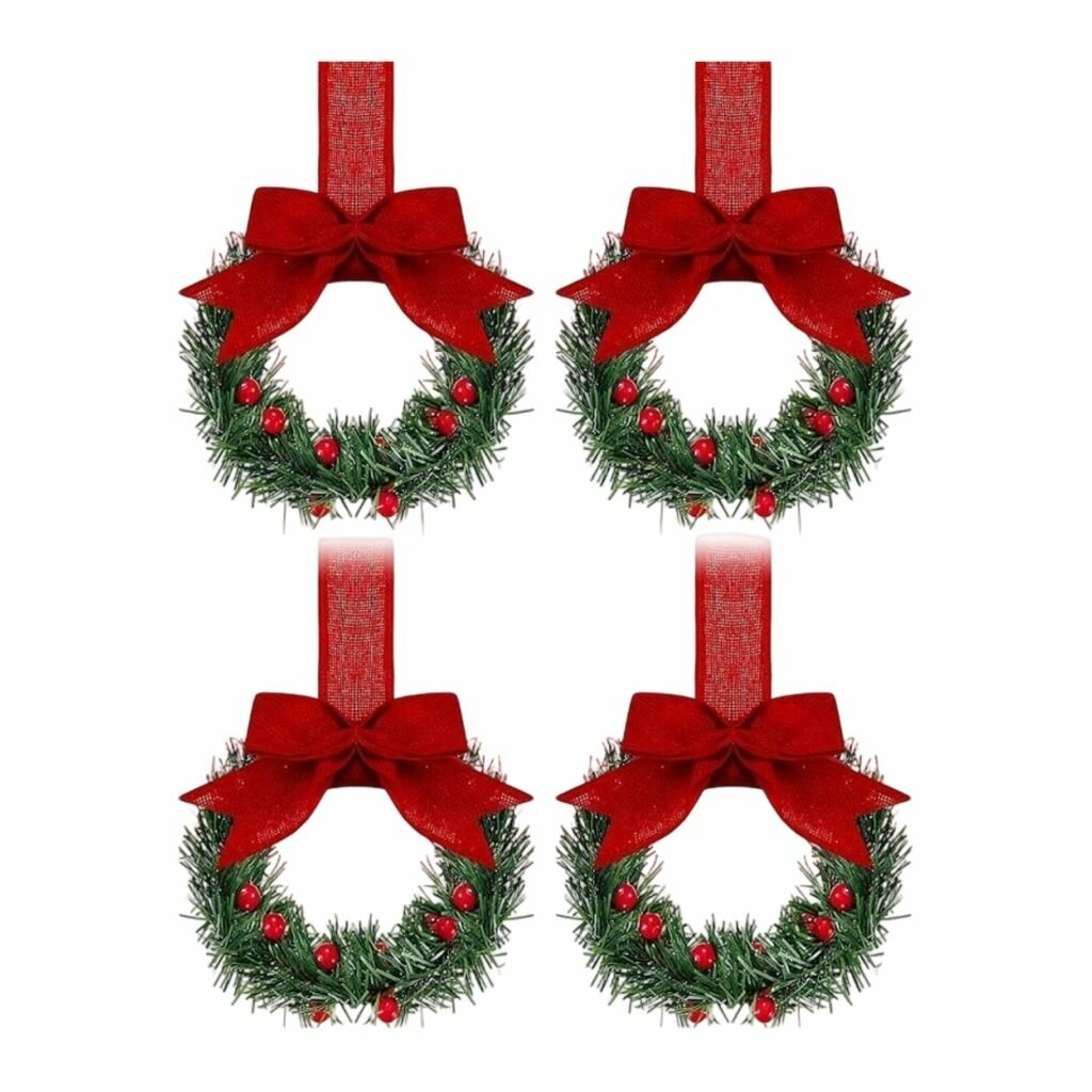 Кольцо для подвешивания в шкафу с бант-лентой-красное-набор из 4 штук