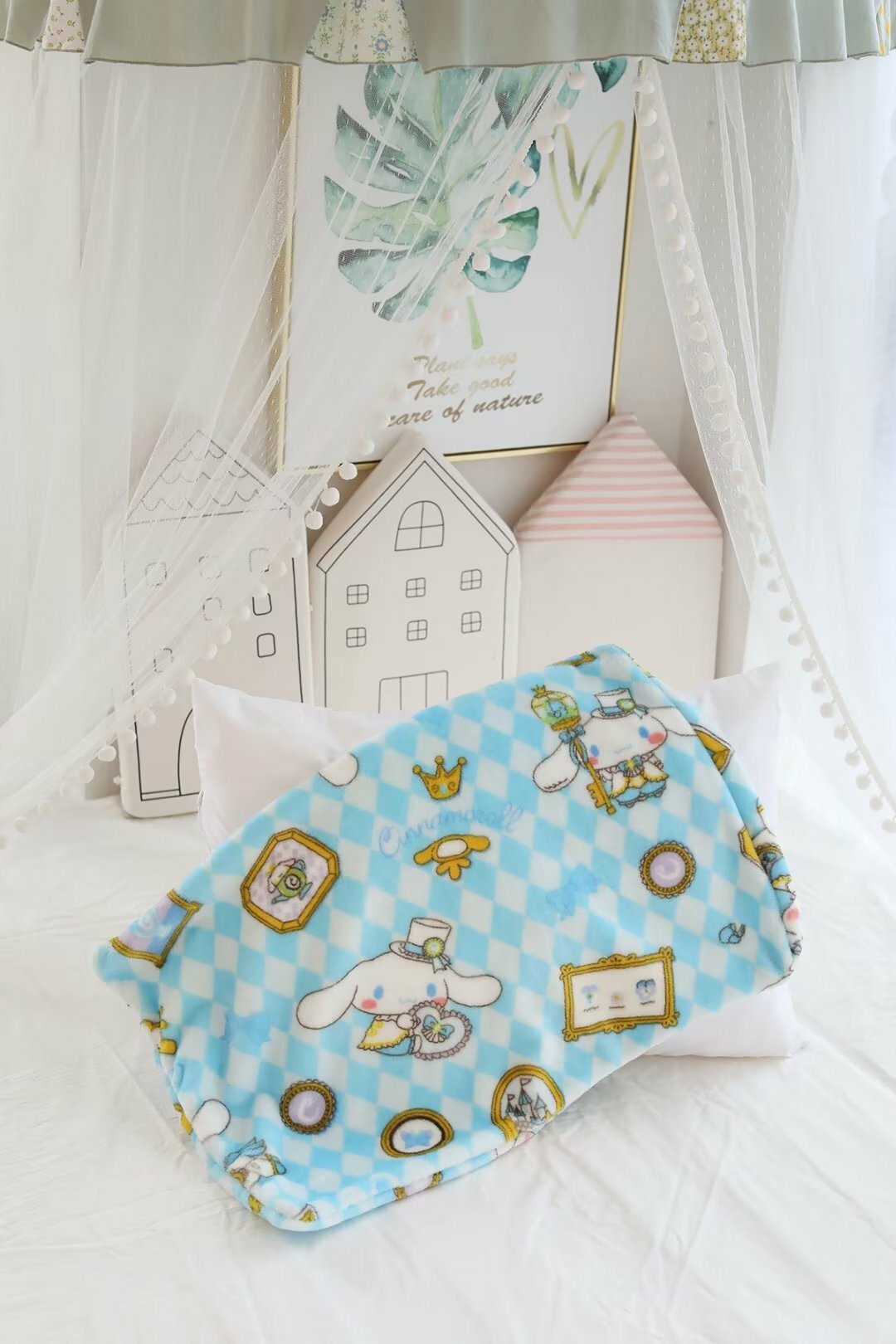 Плед из мультяшного кораллового флиса, плед для кондиционера, плед для одного человека, офисный плед, утепленный теплый плед для осени и зимы.