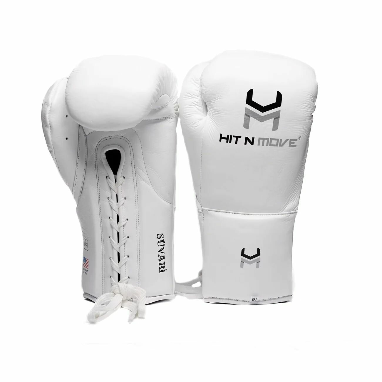 Перчатки боксерские HIT N MOVE Suvari Horse Hair Boxing Gloves (Lace up), 12 унций, белые