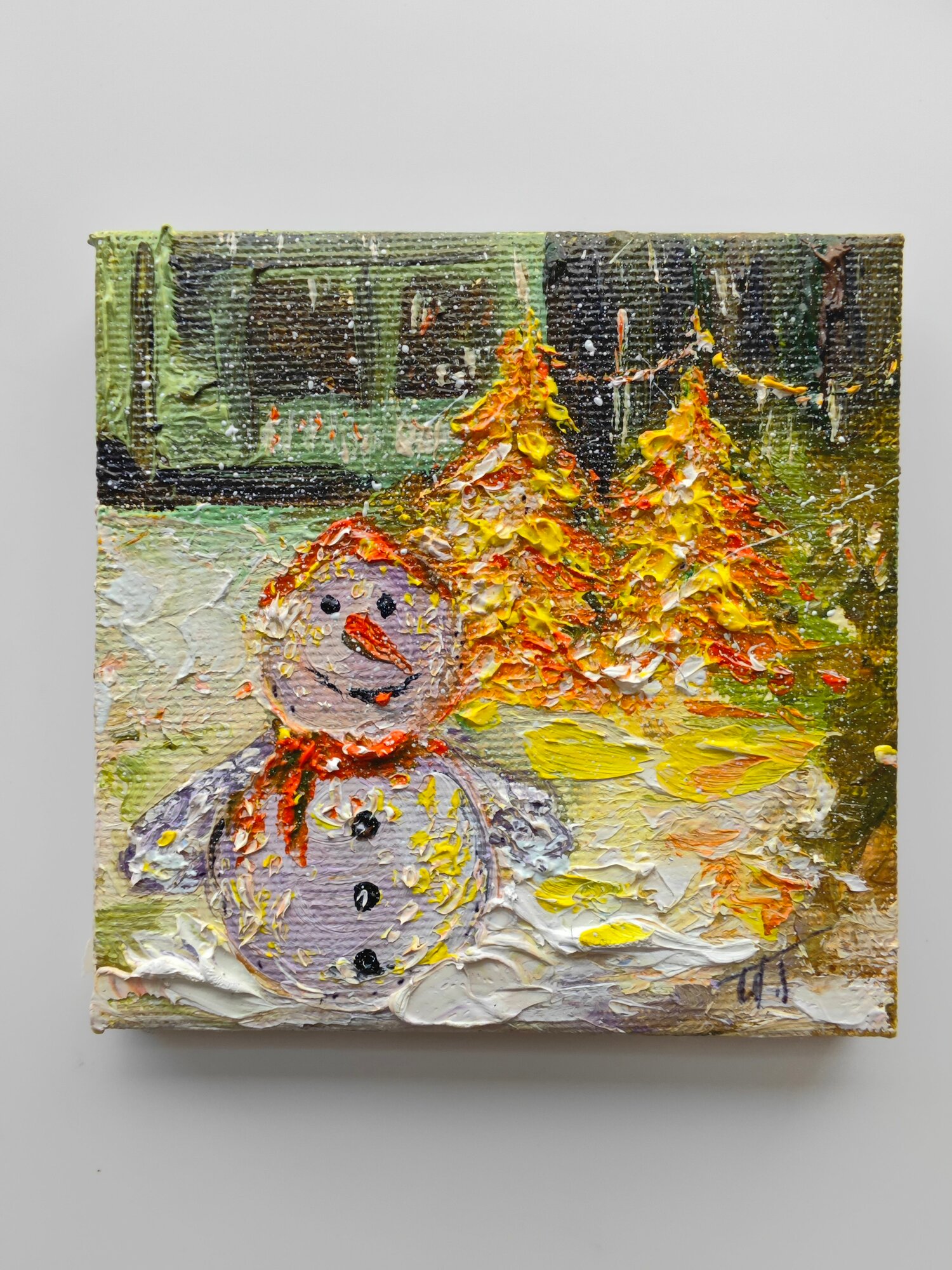 Мини картина маслом на холсте 10х15см