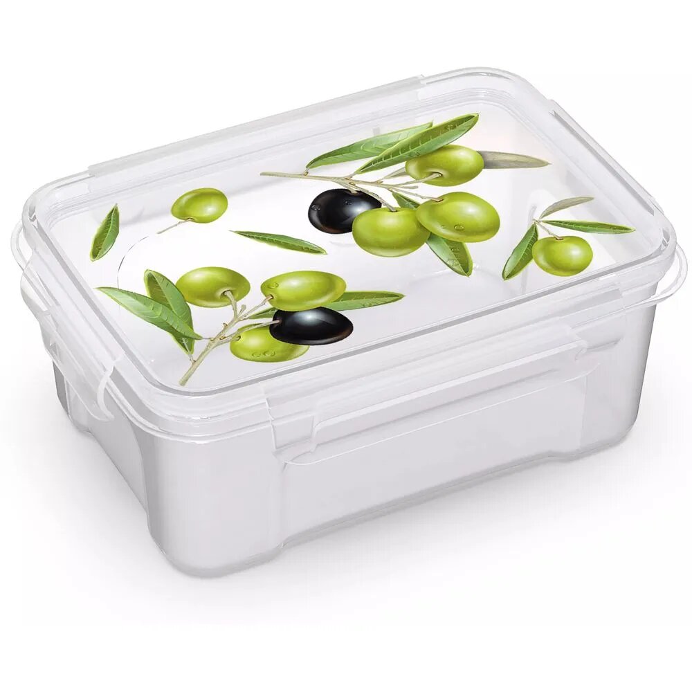 Контейнер для еды прямоугольный с крышкой Fresh, 0.75 л, цвет олива, для микроволновки и хранения