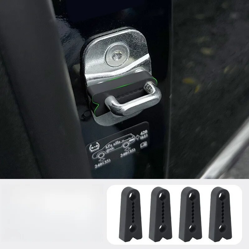 Универсальный автомобильный дверной замок, демпфер, автомобильный противоударный глушитель Накладка на дверь автомобиля, амортизирующая накладка на дверь автомобиля, предотвращающая столкновения Black 4PCS