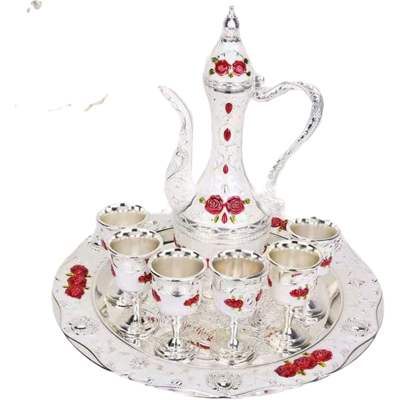 Набор винных кувшинов для домашнего декора, европейский русский ретро креативный серебряный набор для вина, домашний винный кувшин, бокал для вина