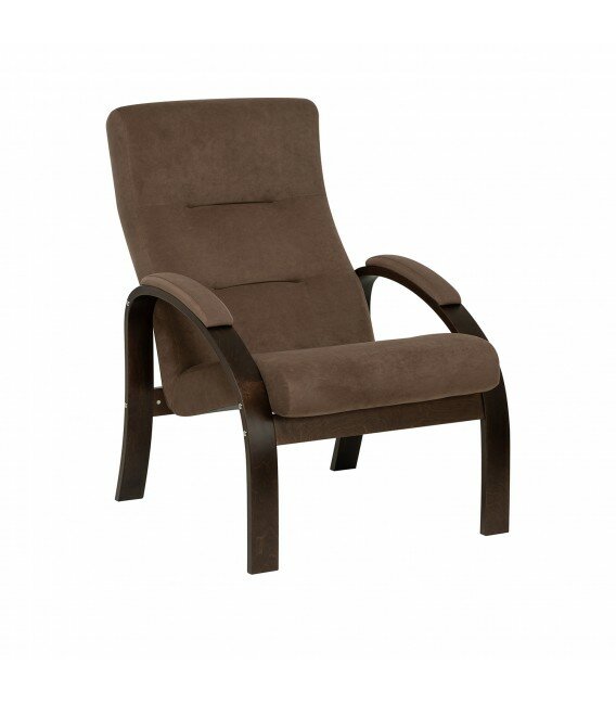 Кресло Leset Лион NEW, орех текстура, ткань велюр, Bingo 07 коричневый