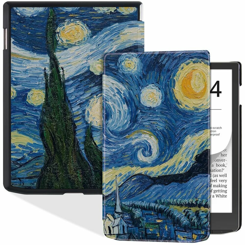 BOZHUORUI Чехол для 7.8" Pocketbook InkPad Color 2/InkPad Color 3 e-Reader, тонкий легкий чехол из искусственной кожи с автоматическим сном/пробуждением