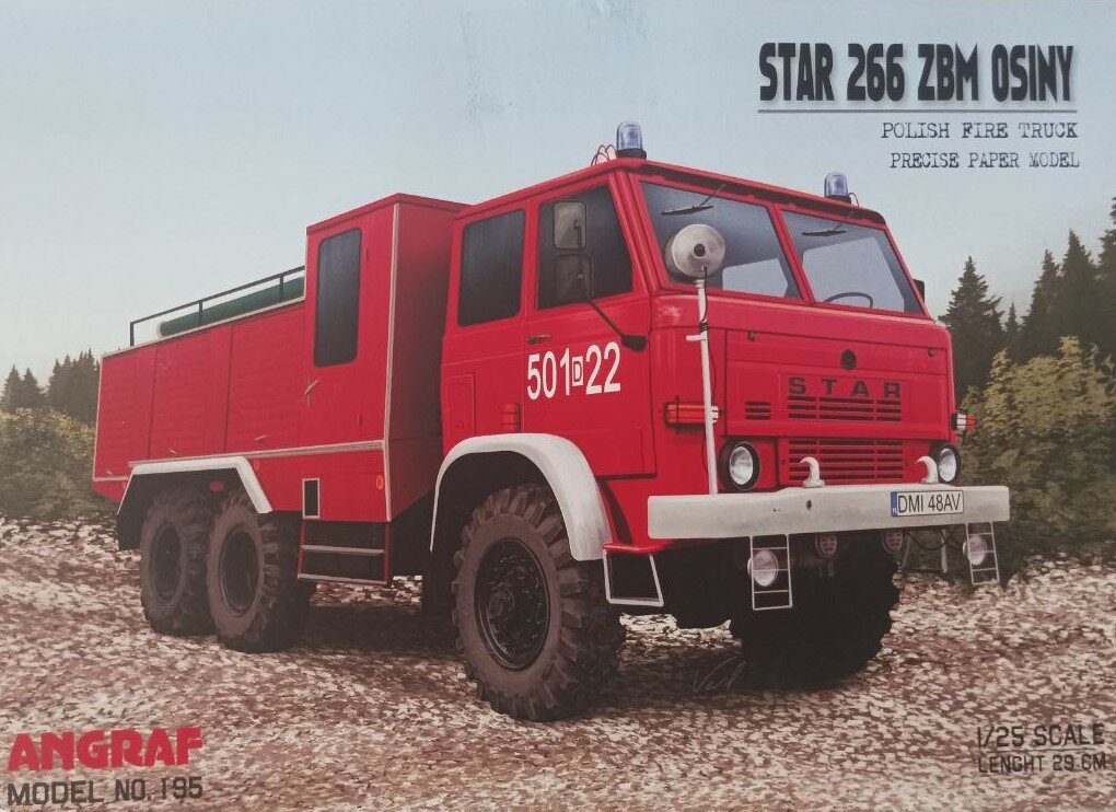 Сборная бумажная модель Пожарная машина STAR 266 - angraf №195 (журнал)