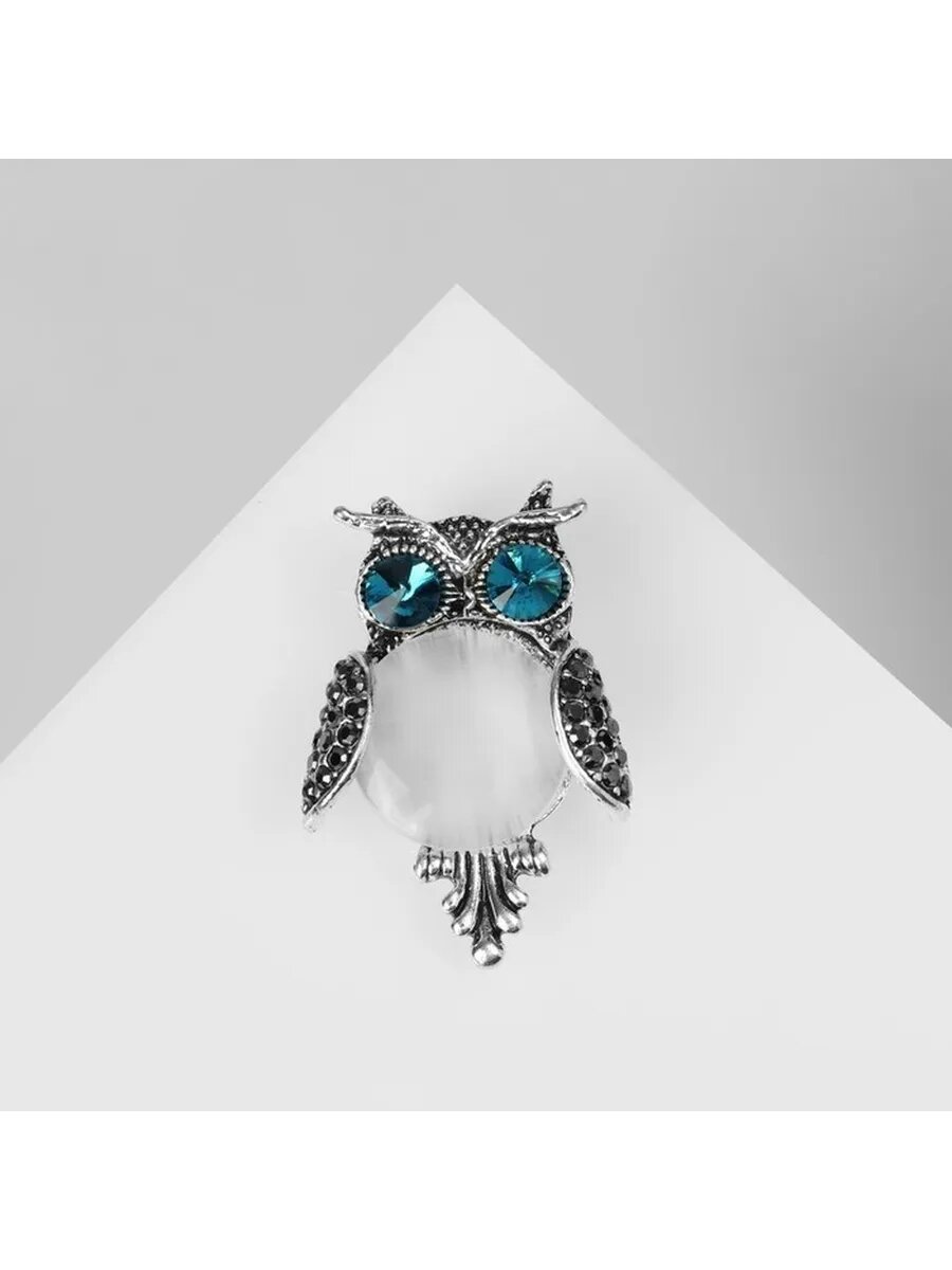 Брошь, стекло, искусственный камень, стразы