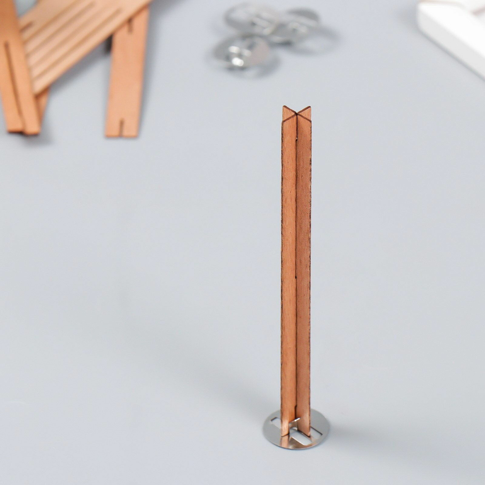 Фитиль с держателем двойной для свечи дерево 1.3x13 см, вид: фитили, 4 шт.