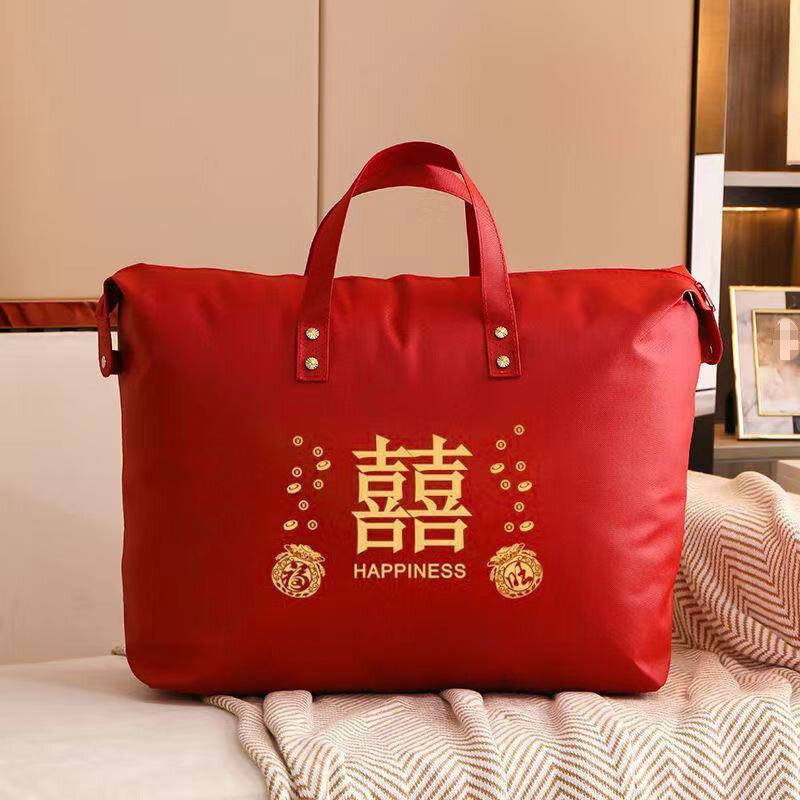 Сумка для хранения одеял на свадьбу, свадебный сундук, красное зимнее одеяло, большая вместимость, складная, водонепроницаемая