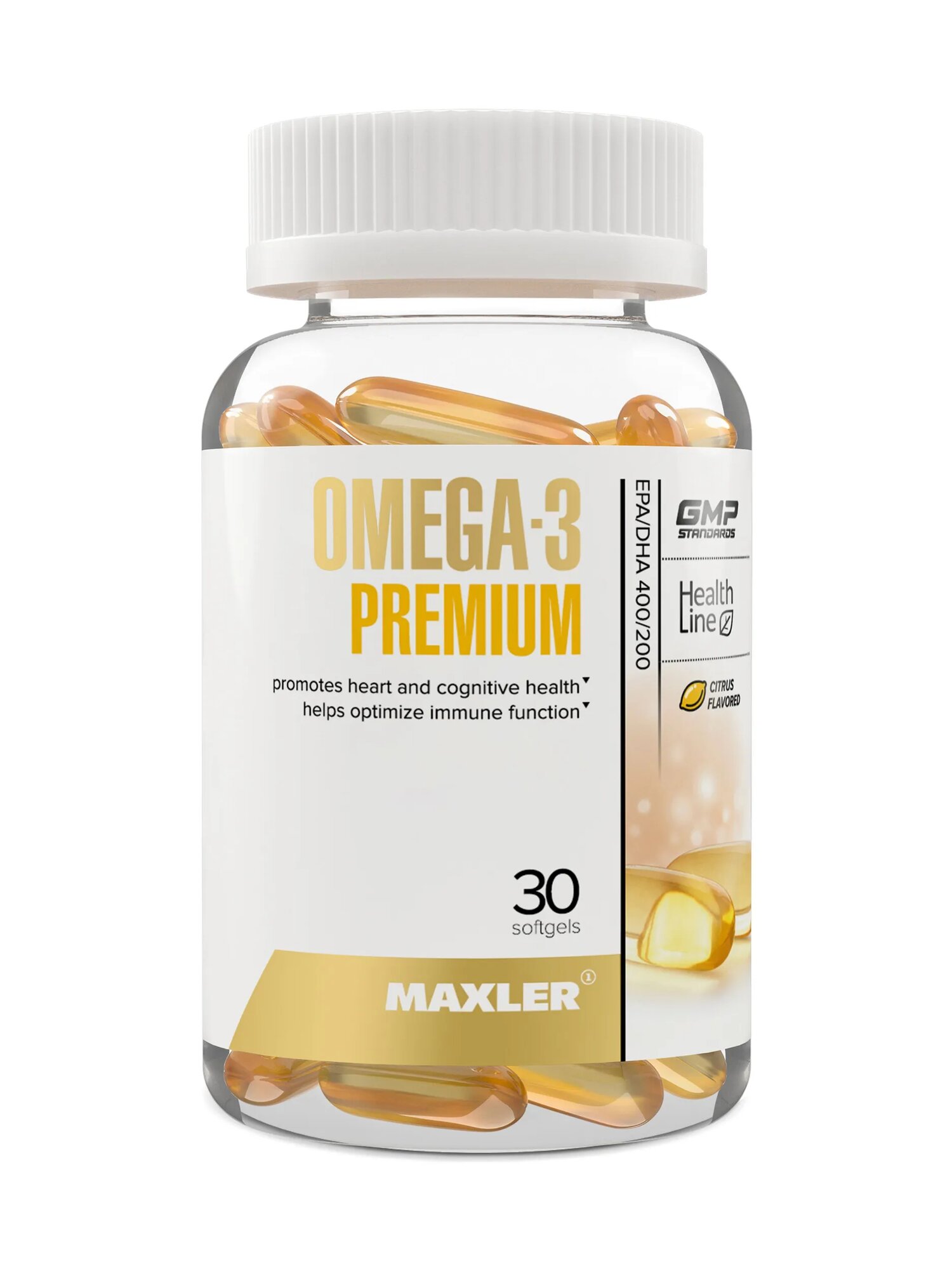 Жирные кислоты Омега-3 Maxler Omega-3 Premium (30 капс.) (цитрус)
