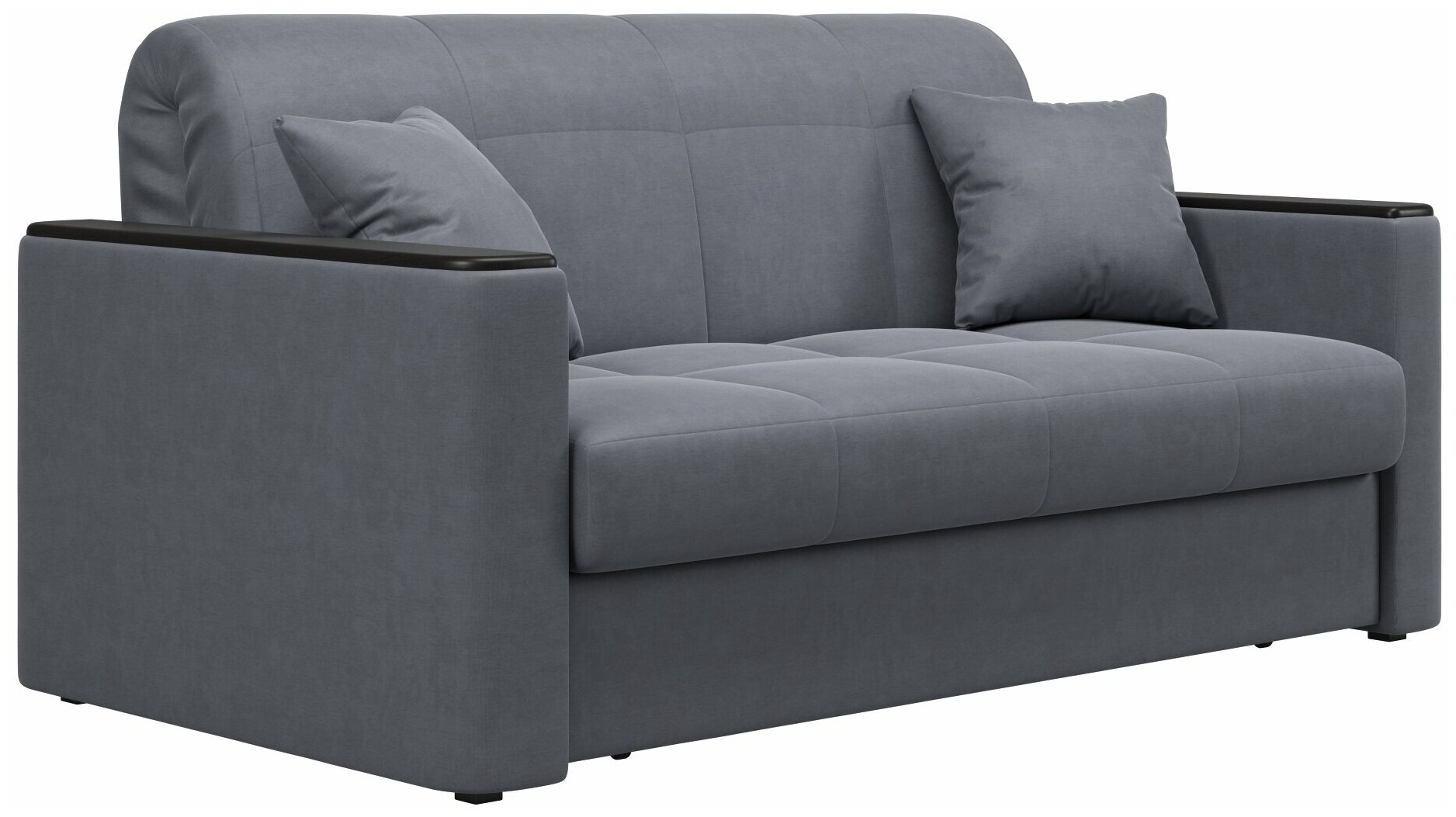 Диван Неаполь 1,4 - Velutto 32 серый/накладка венге