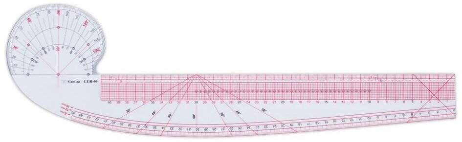 Gamma LUR-04 Лекало французское толщ. 2 мм 52 см х 15.5 см в пакете с картонным еврослотом