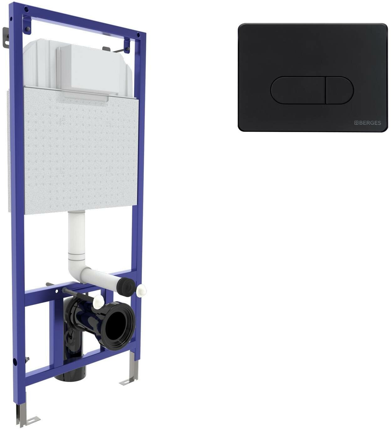 Инсталляция для скрытого монтажа унитаза "Novum" кнопка D5 "Soft Touch", чёрная