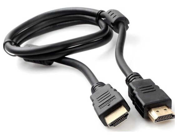 Кабель HDMI Cablexpert , 1м, v2.0, 19M/19M, черный, позол. разъемы, экран, 2 ферр кольца
